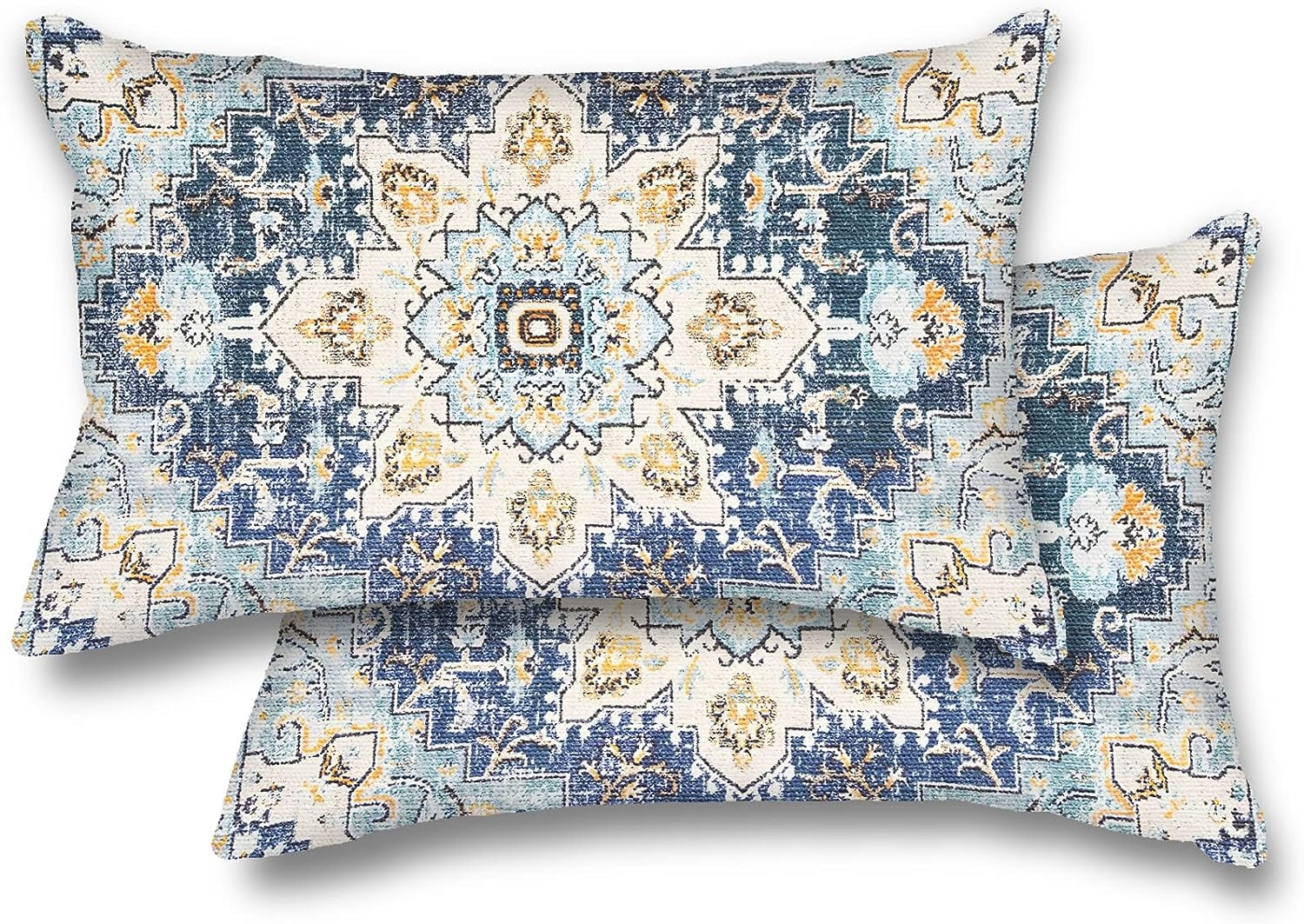 2Pcs Ethnic Pattern Blue Boho Pillow Cover 12x20 Inch Southwest ...
