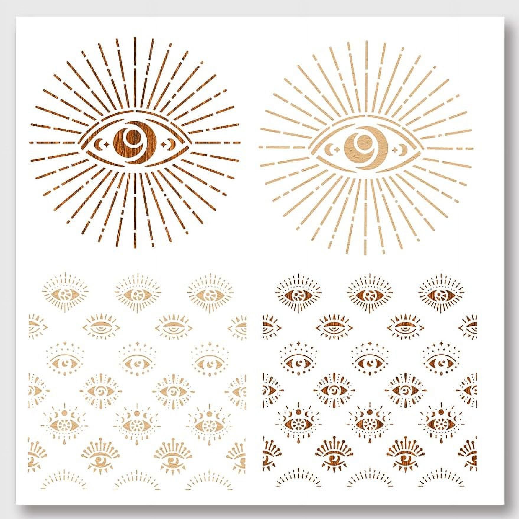 2Pcs Evil Eye Painting Stencil Drawing Template on Wood Fabric Paper ...