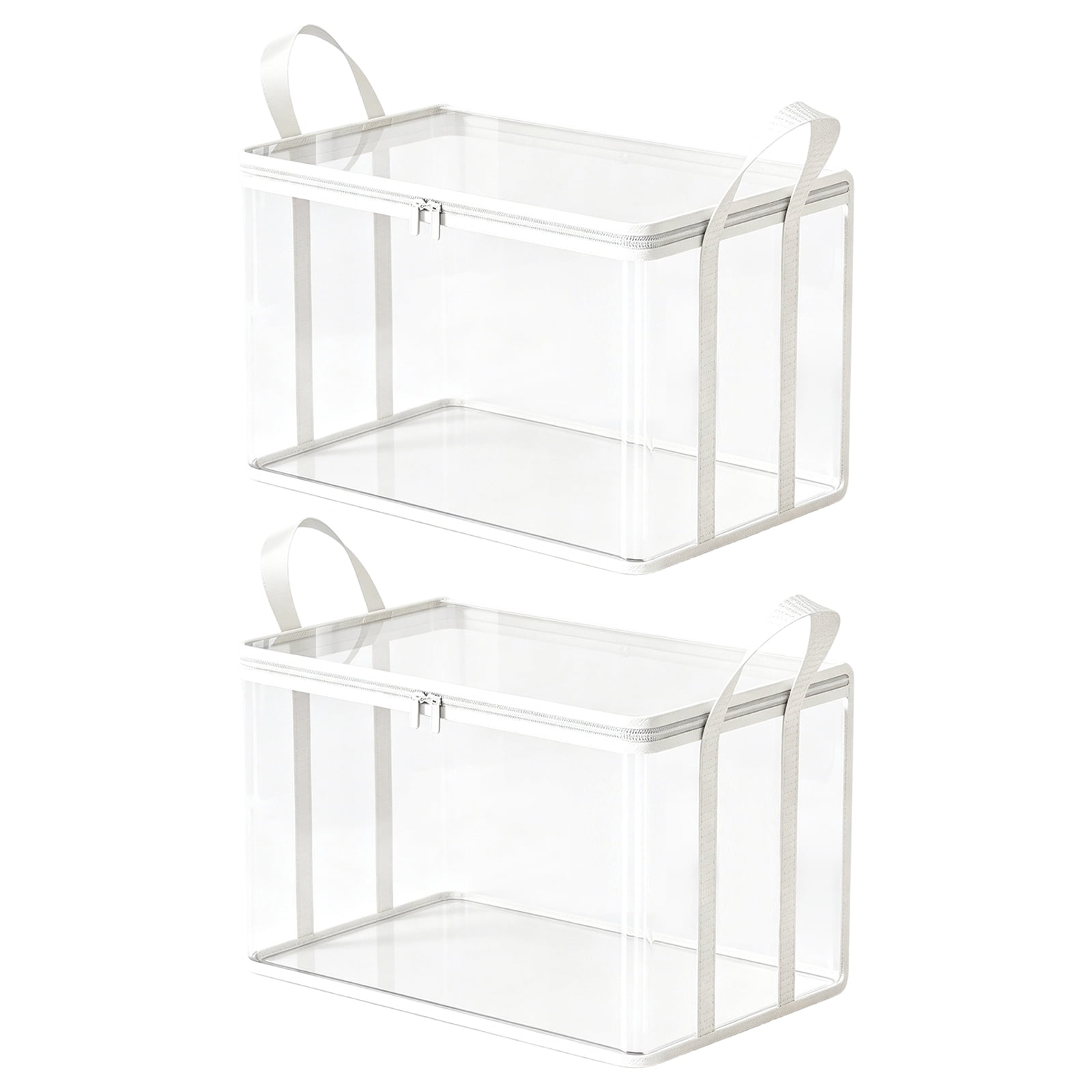 2Pcs Extra Large Clear Pvc Storage Bags with Zipper Handles Heavy Duty ...