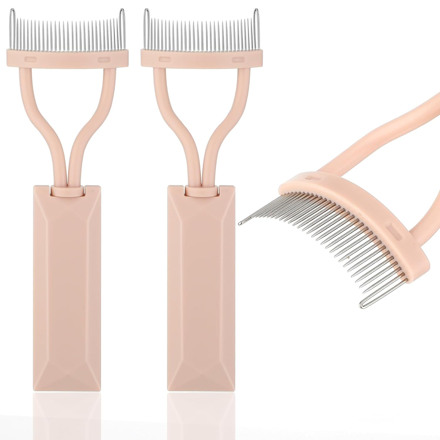 2Pcs Eyelash Comb Separators, Metal Teeth Lash Definer Comb Arc ...