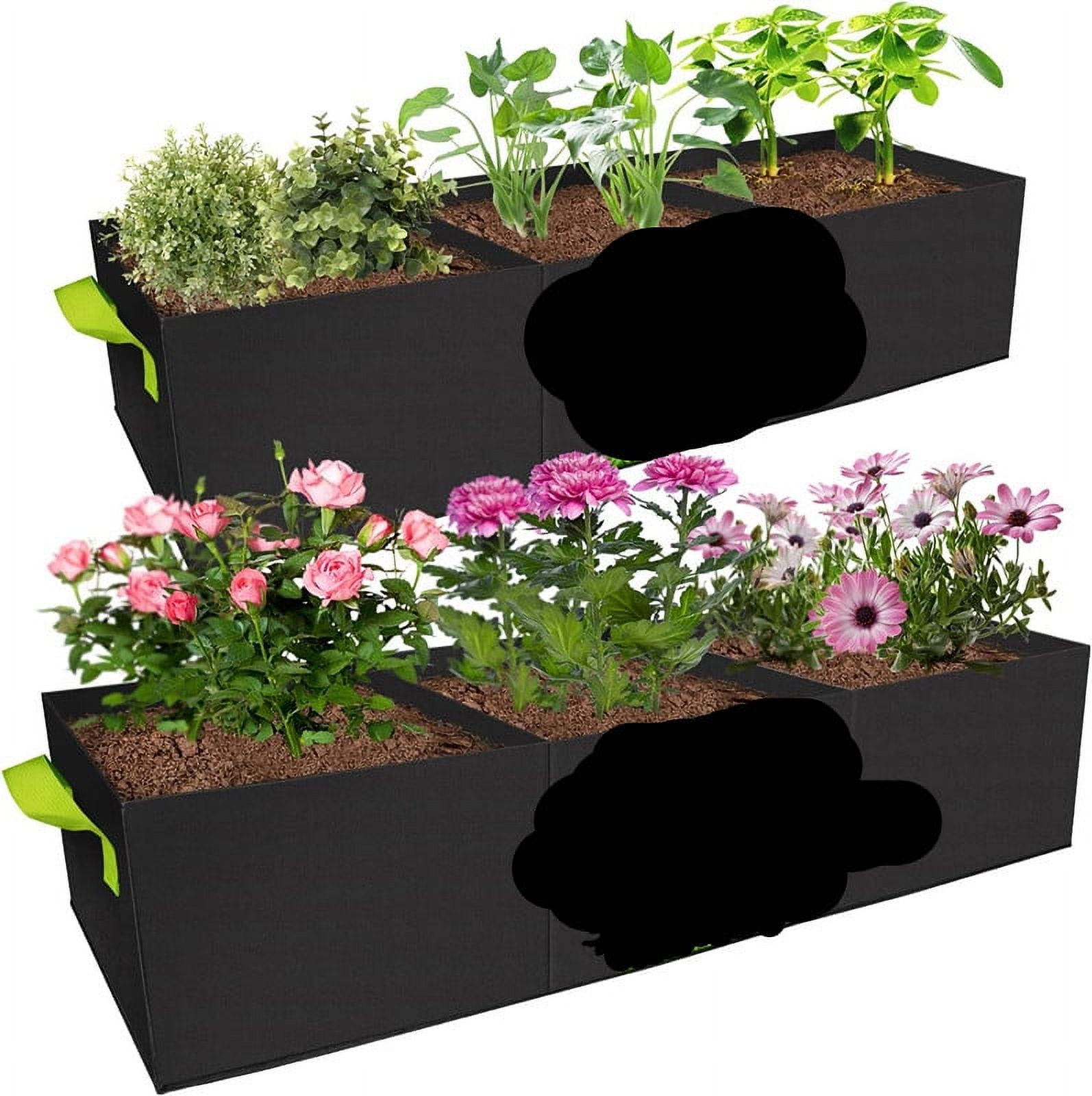 2Pcs Fabric Grow Bags, Raised Garden Bed with Handle for Vegetable ...