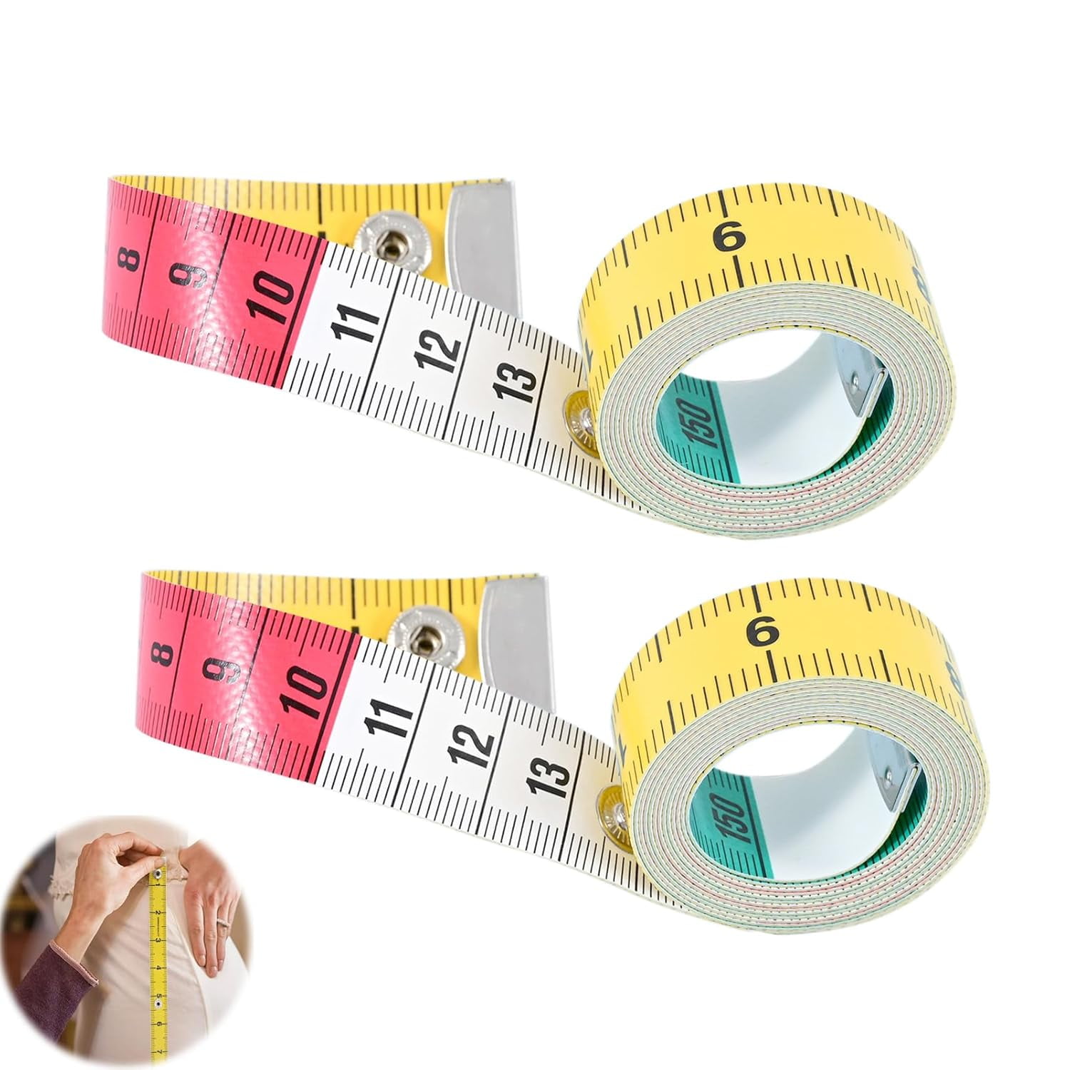 2Pcs Fabric Tape Measure Dual Sided Tailors Tape Measure Soft Measuring ...