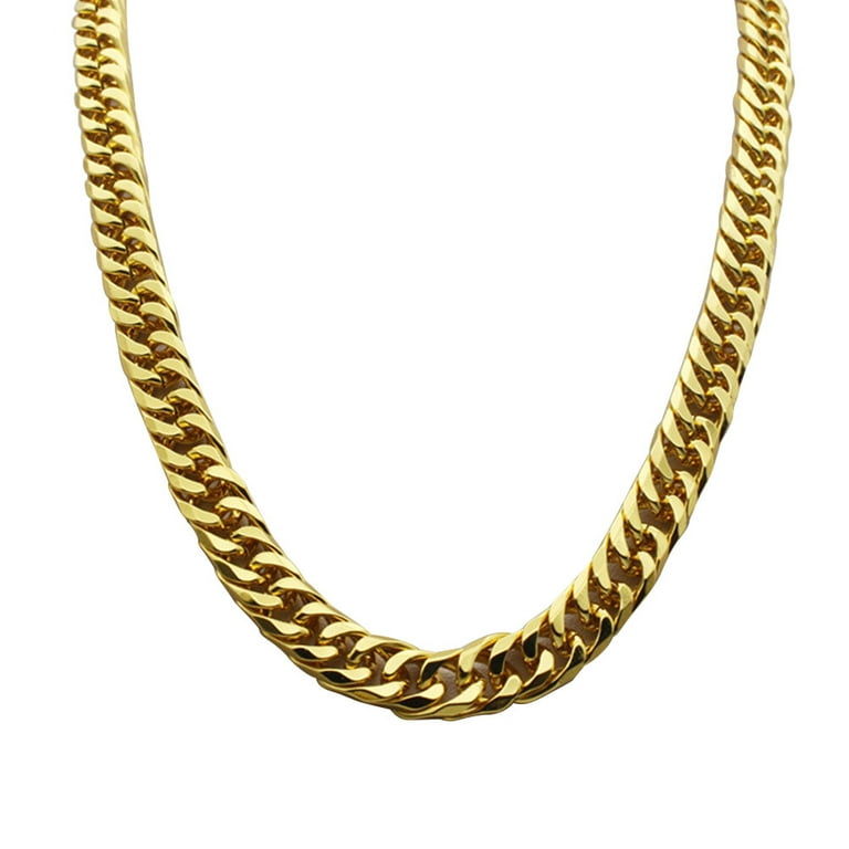2pcs Fake Golden Chains Decorative male Necklaces Unique Hip Hop Style Necklaces Adult Unisex Size One size Grey Type