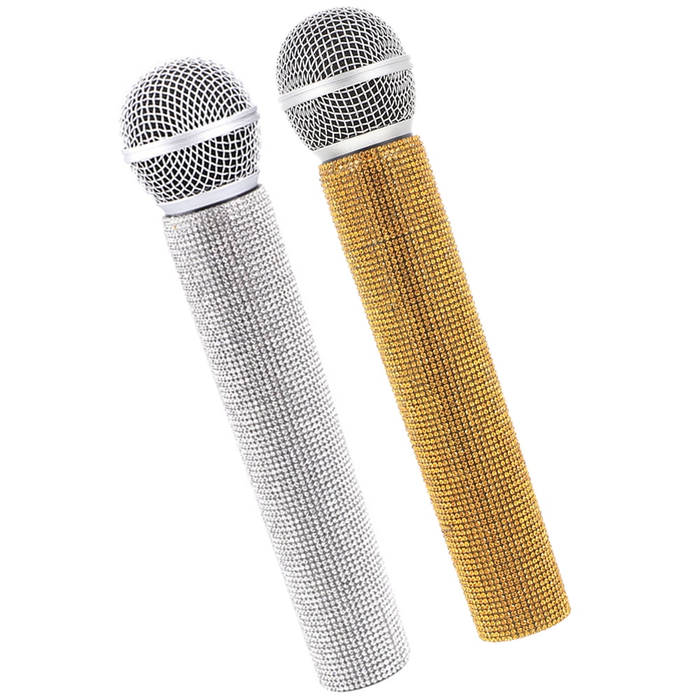 2Pcs Fake Microphone Prop Pretend Microphone Toy Realistic Microphone ...