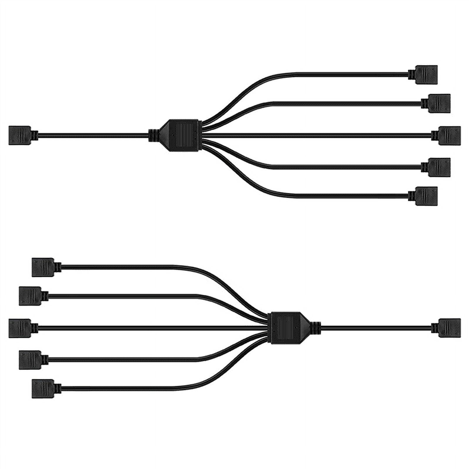 2Pcs Fan RGB Splitter Adapter Cable Motherboard Extension 5V 3 Pin Fan ...