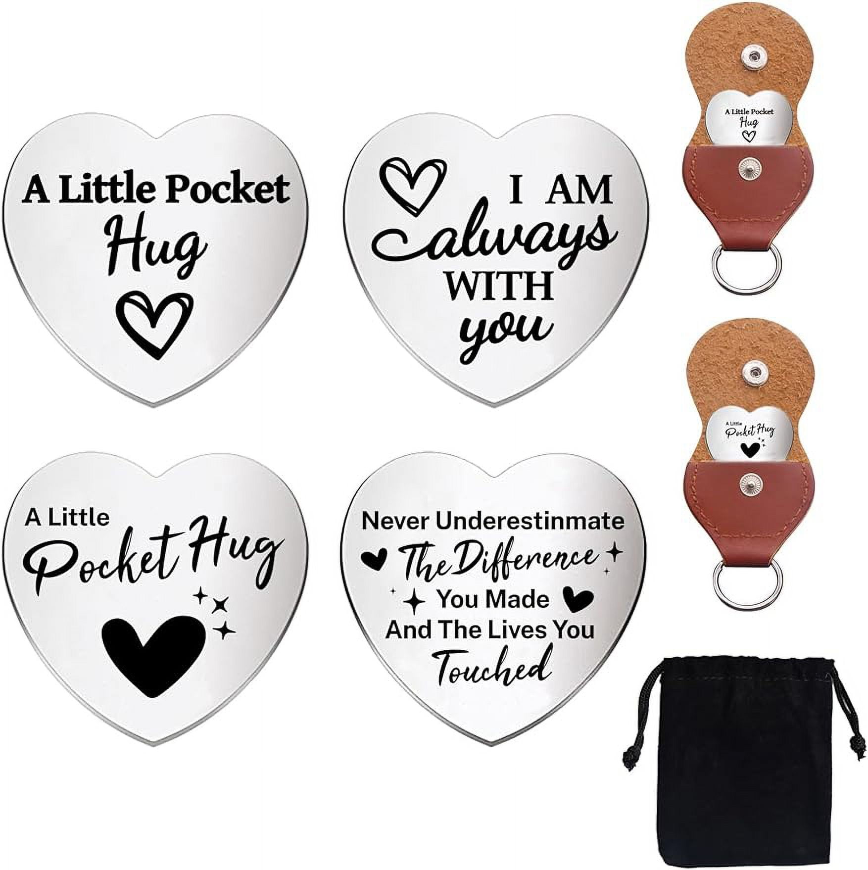 2Pcs Farewell Pocket Hug Token with Key Chains Inspirational Pocket Hug ...