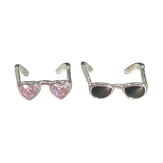 2Pcs Fashionable Glasses Rings Cool Sunglasses Shaped Finger Rings ...