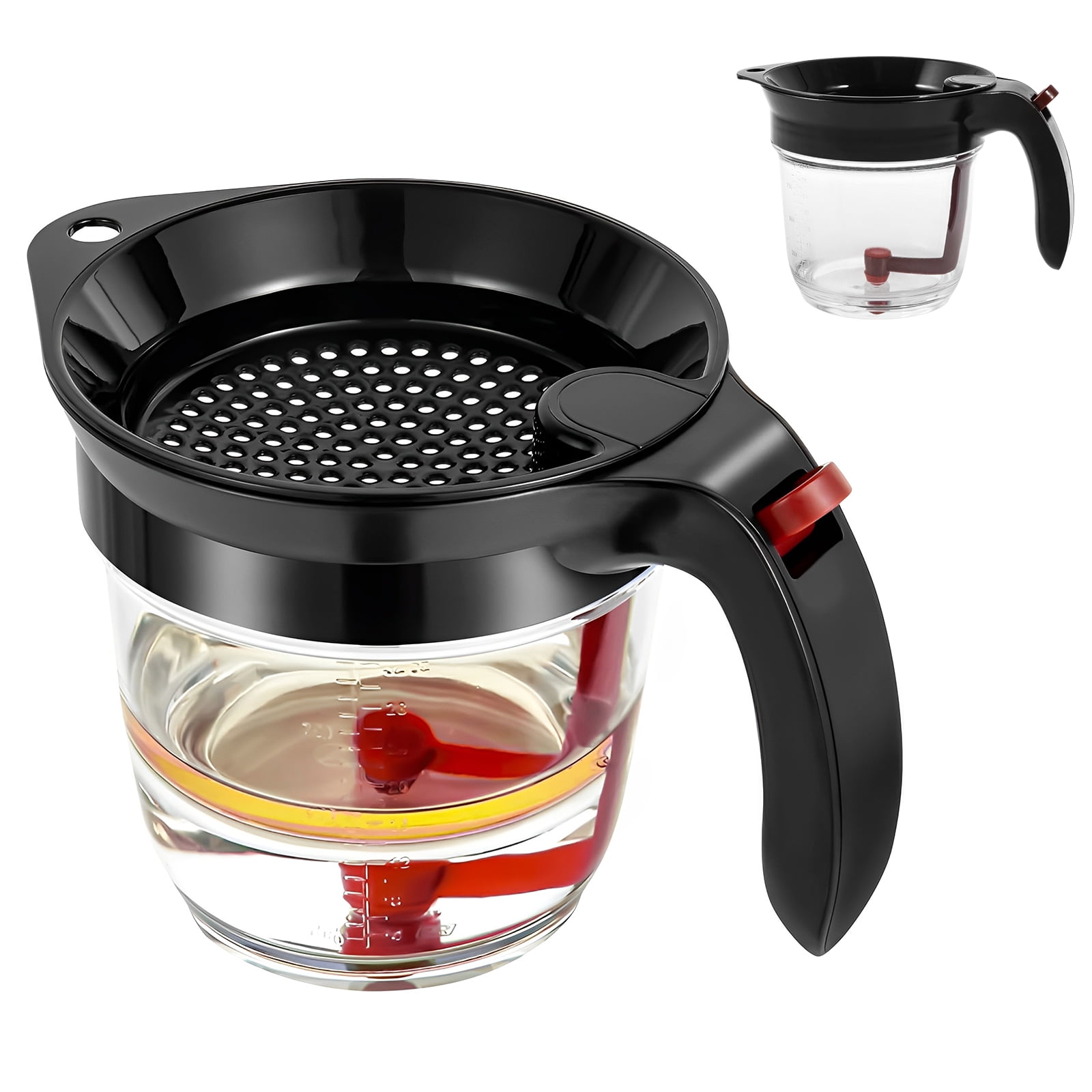 2Pcs Fat Separator for Cooking 4 Cups Plastic Oil Separator with Bottom ...