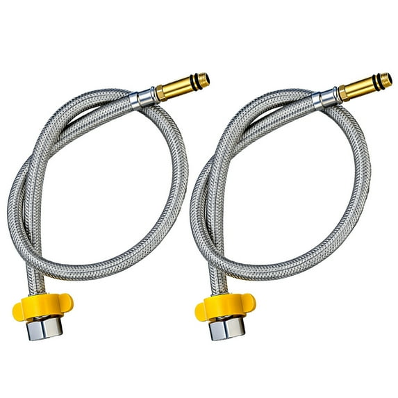 2Pcs Faucet Hose Hot and Cold Water Inlet Pipe Stainless Steel Heater ...