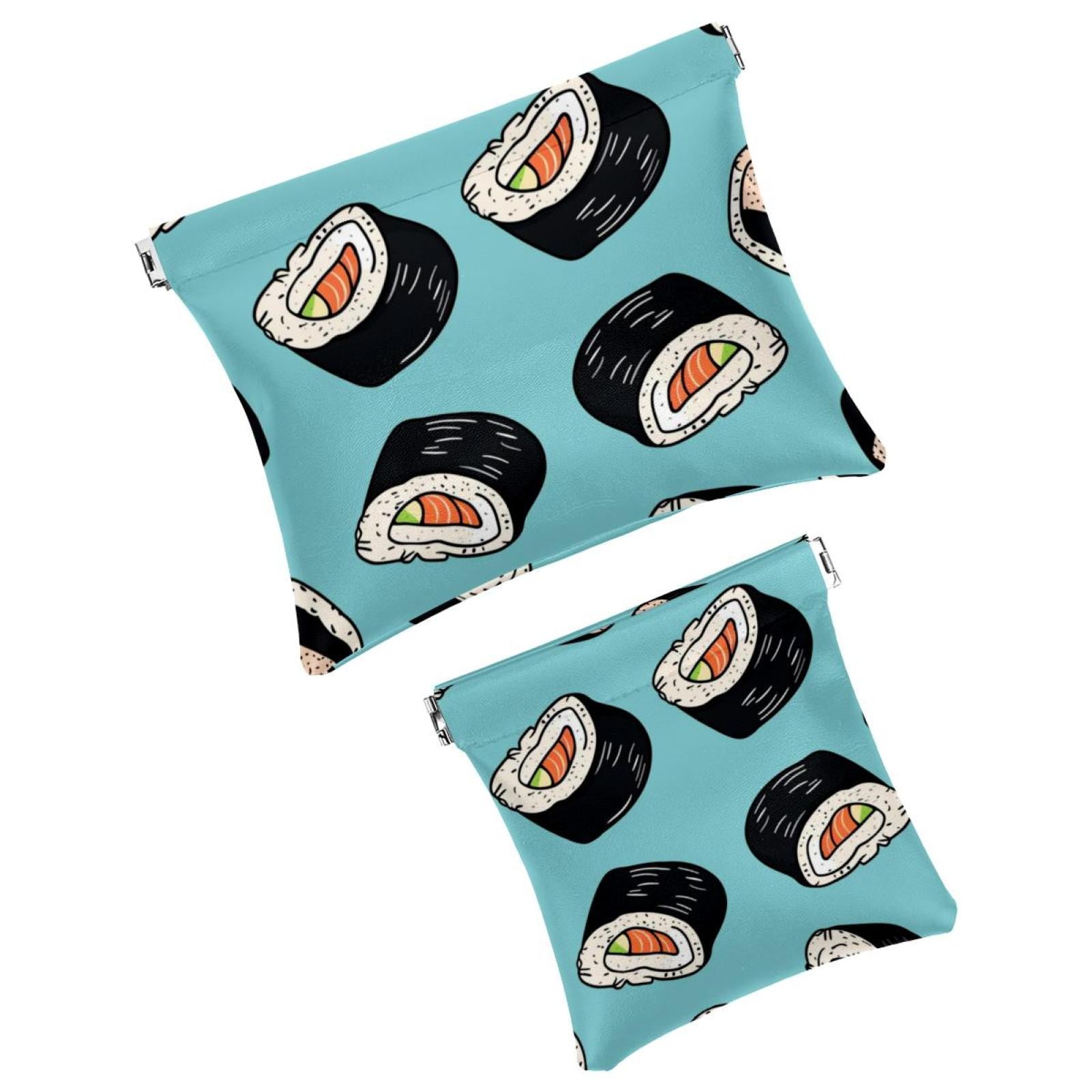 2pcs Faux Leather Pocket Box Small Makeup Bag For Purse Portable
