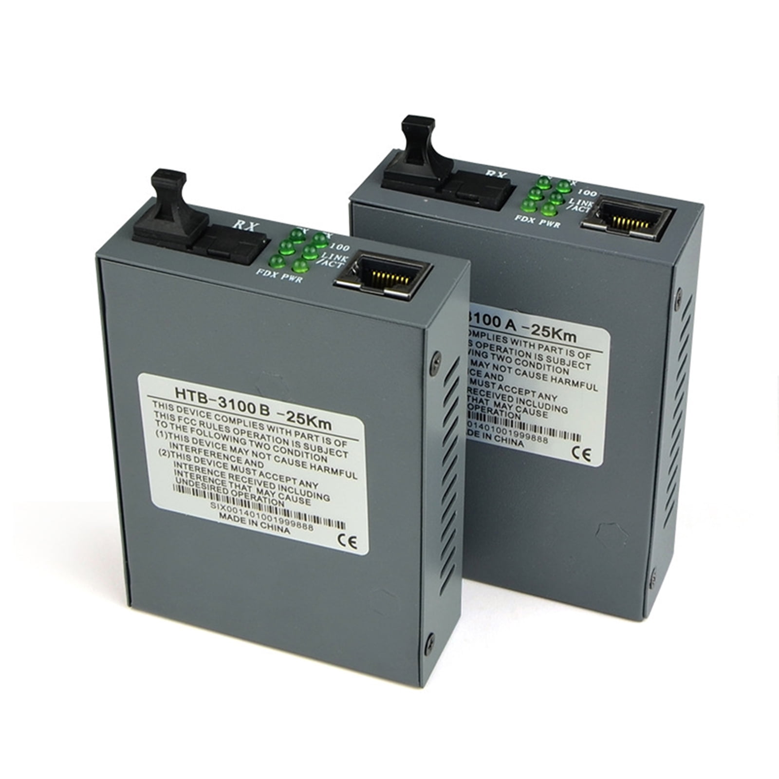 2Pcs Fiber Optic Ethernet Transceiver Pair for High-Reliability Network ...