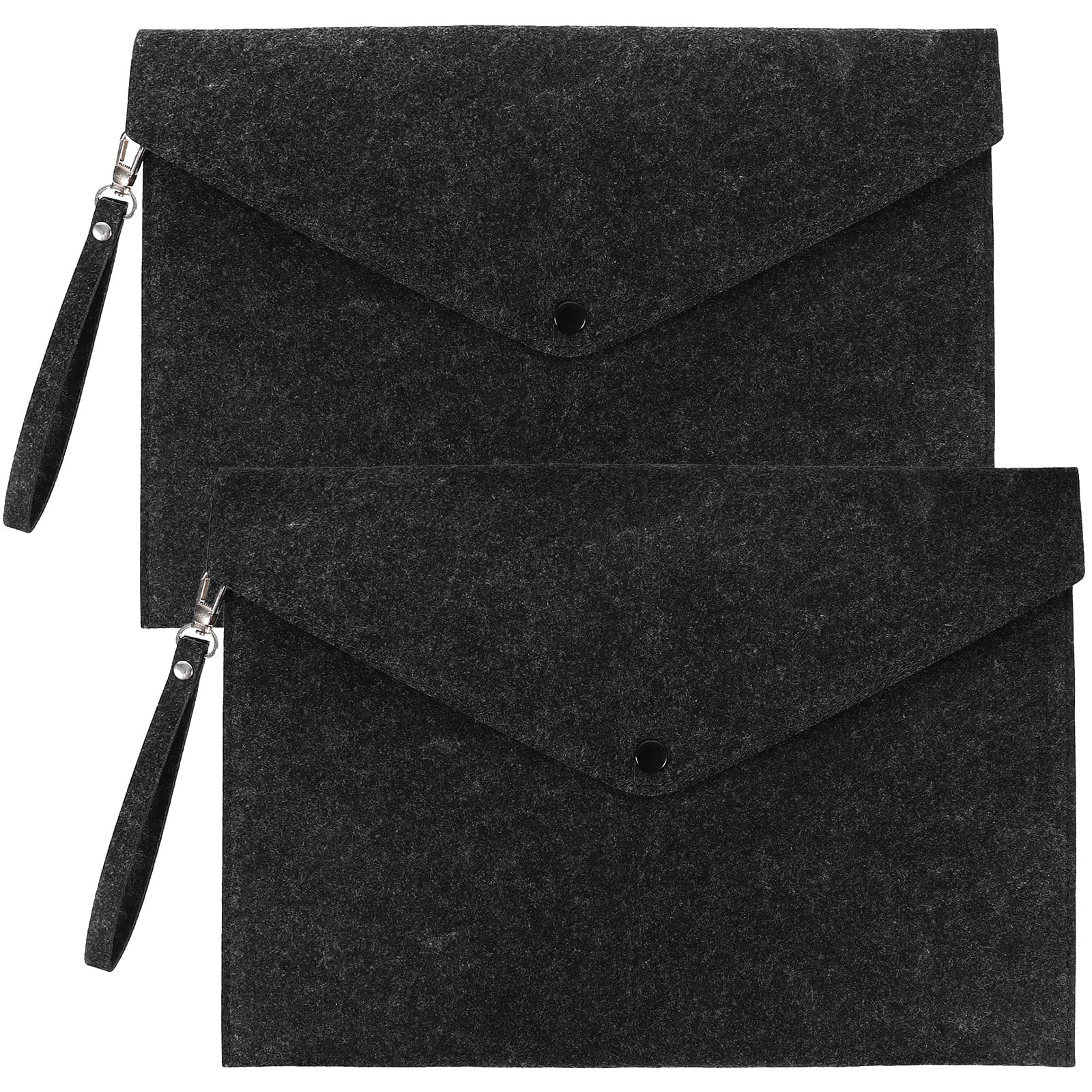 YEAHIBABY Grey Felt File Folder with Snap Button for Holding Files ...