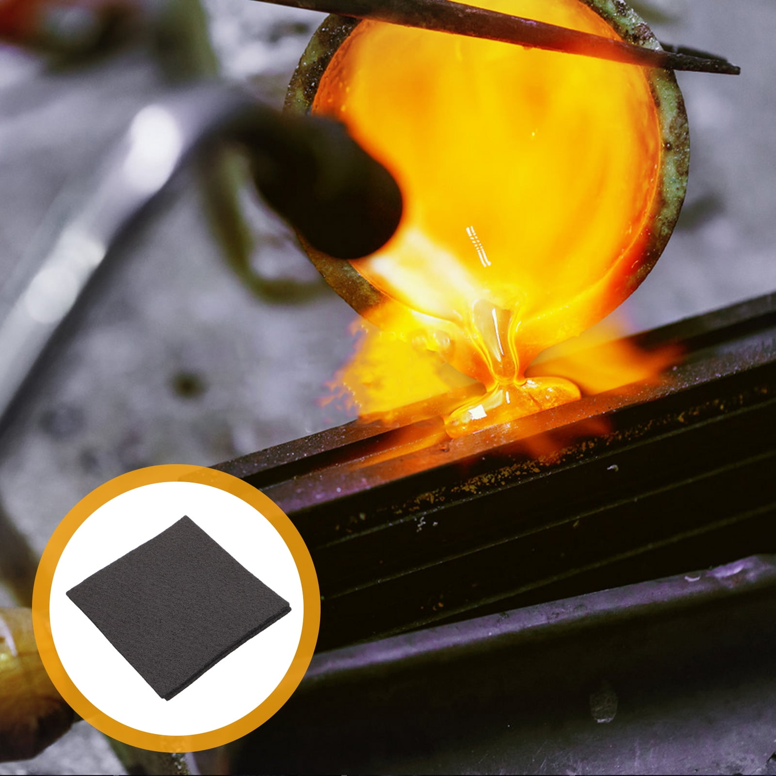 2Pcs Fireproof Welding Blanket Pad Heat Resistant Carbon Felt Cloth ...