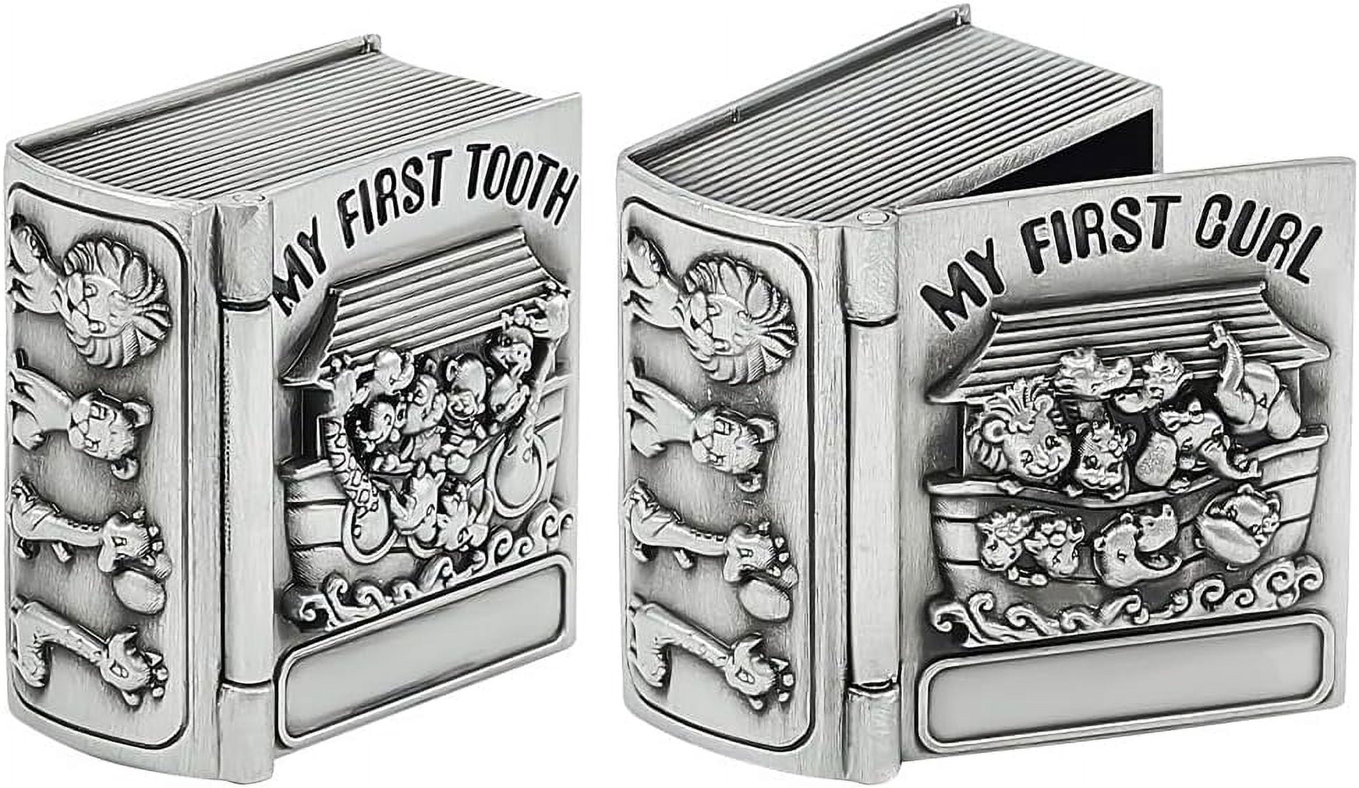 2Pcs My First Curl and My First Tooth Keepsake Box Silver Tooth ...