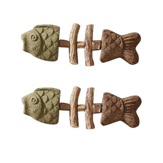 2Pcs Fish Bone Catnip Toy for Cats, Dental Care Chewing Stick for ...