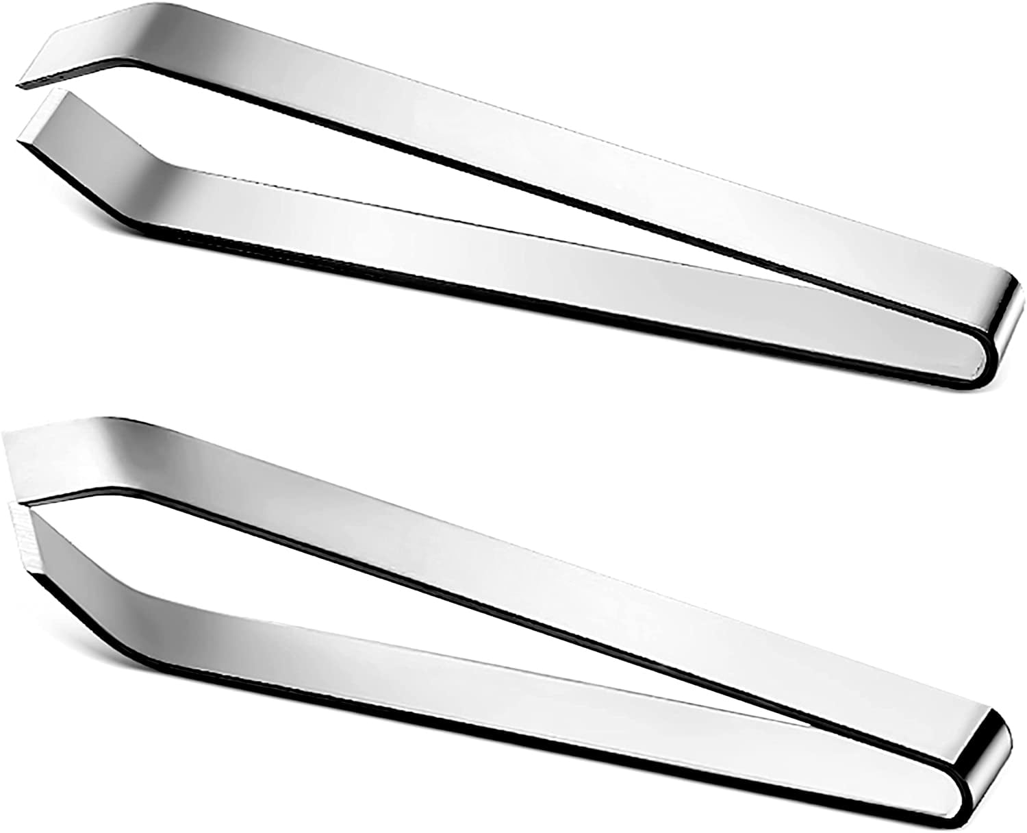 2Pcs Fish Bone Tweezers, Stainless Steel Flat and Slant Tweezers ...