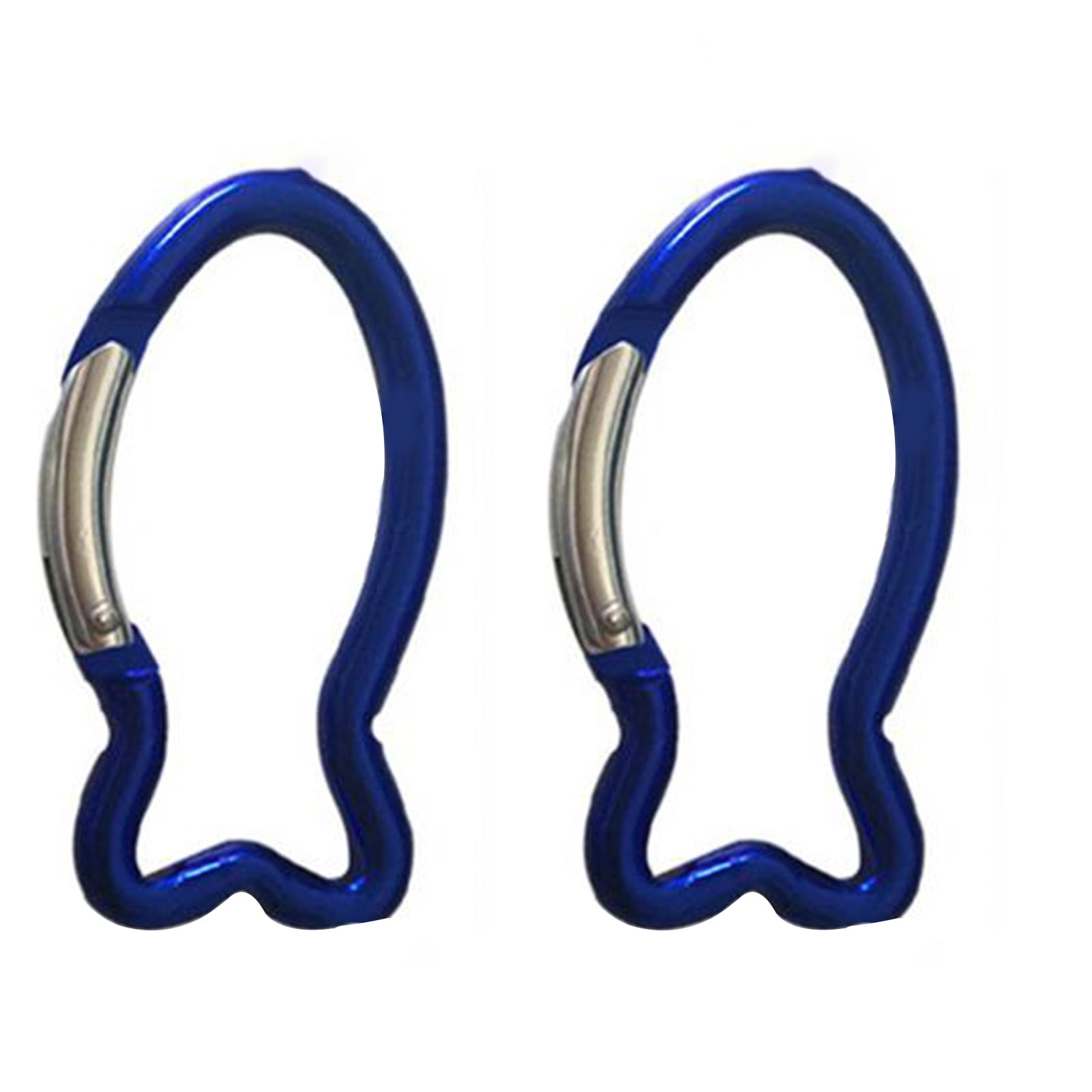 2Pcs Fish-Shaped Aluminum Alloy Carabiner Outdoor Safety Fast Hanging ...