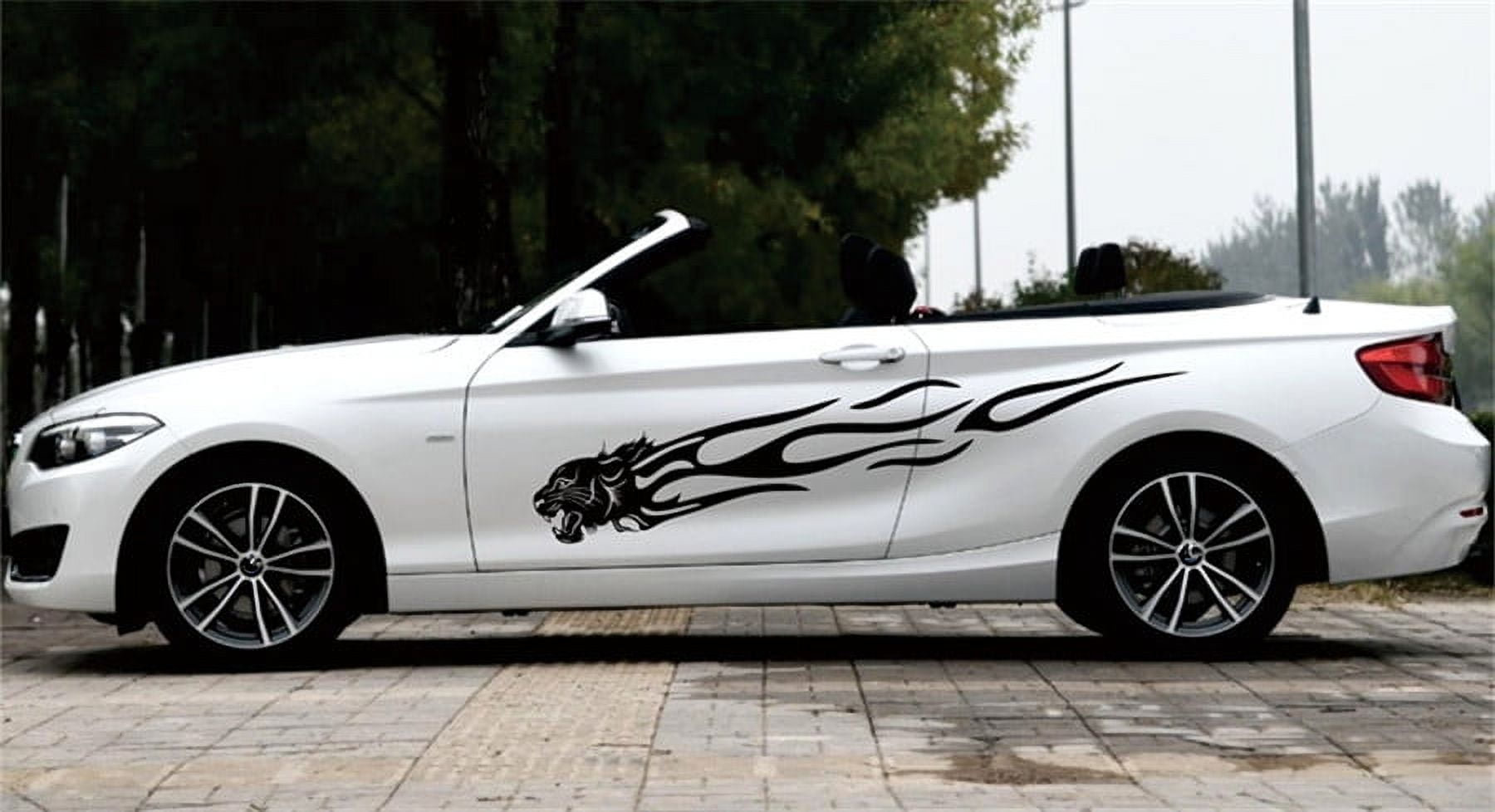 2Pcs Flame Leopard Head Style Vinyl Graphics Decal Sticker For Car SUV ...