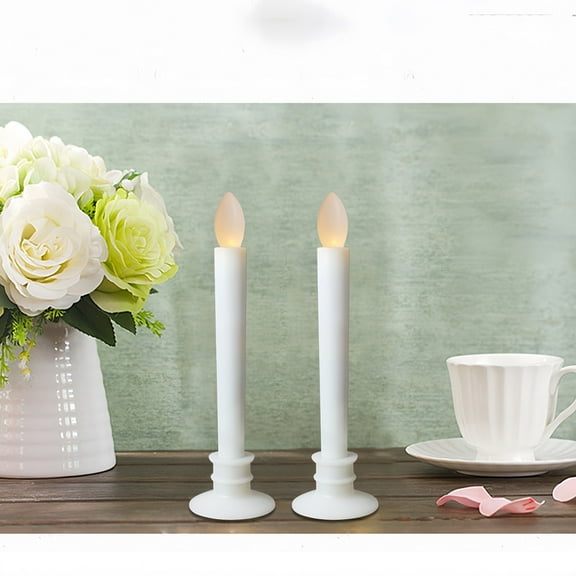 Touch Of ECO Solar Powered LED Flameless Window Candles - Set of 2 ...