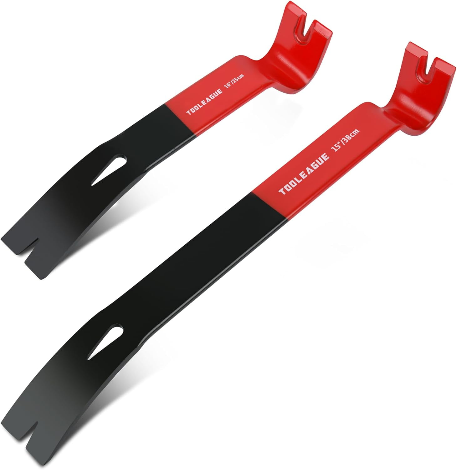 2Pcs Flat Pry Bar Set,10",15" Utility Heavy Duty Crow Bar with Nail ...