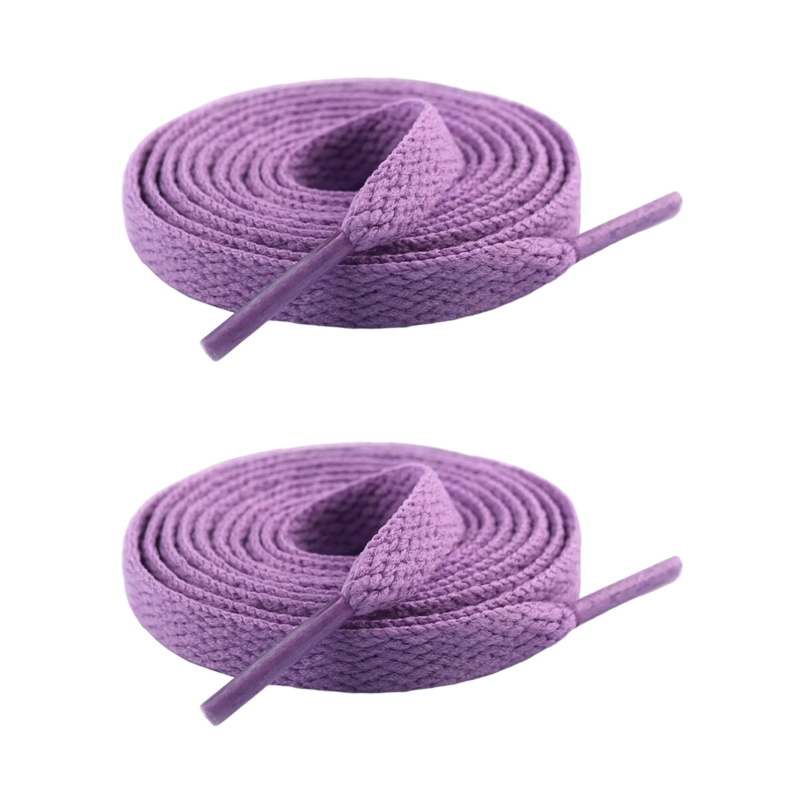 2Pcs Flat Sneaker Shoelaces 8mm Wide Polyester Colored Laces for Casual ...