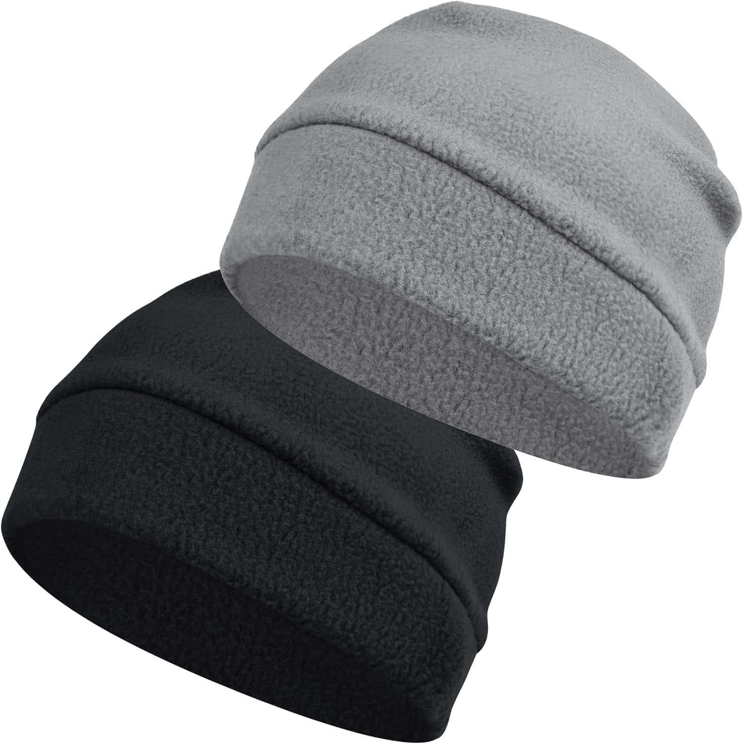 2Pcs Fleece Hat Watch Cap Thick Skull Cap Winter Warm Beanie Hat ...