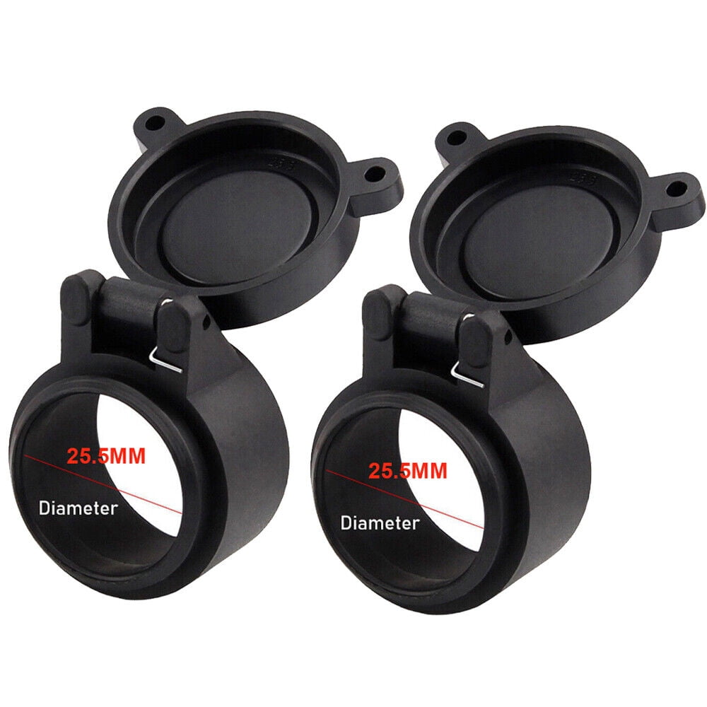 2Pcs Flip Up Scope Covers Rifle Scope Protect Objective Cap Lens Cover ...
