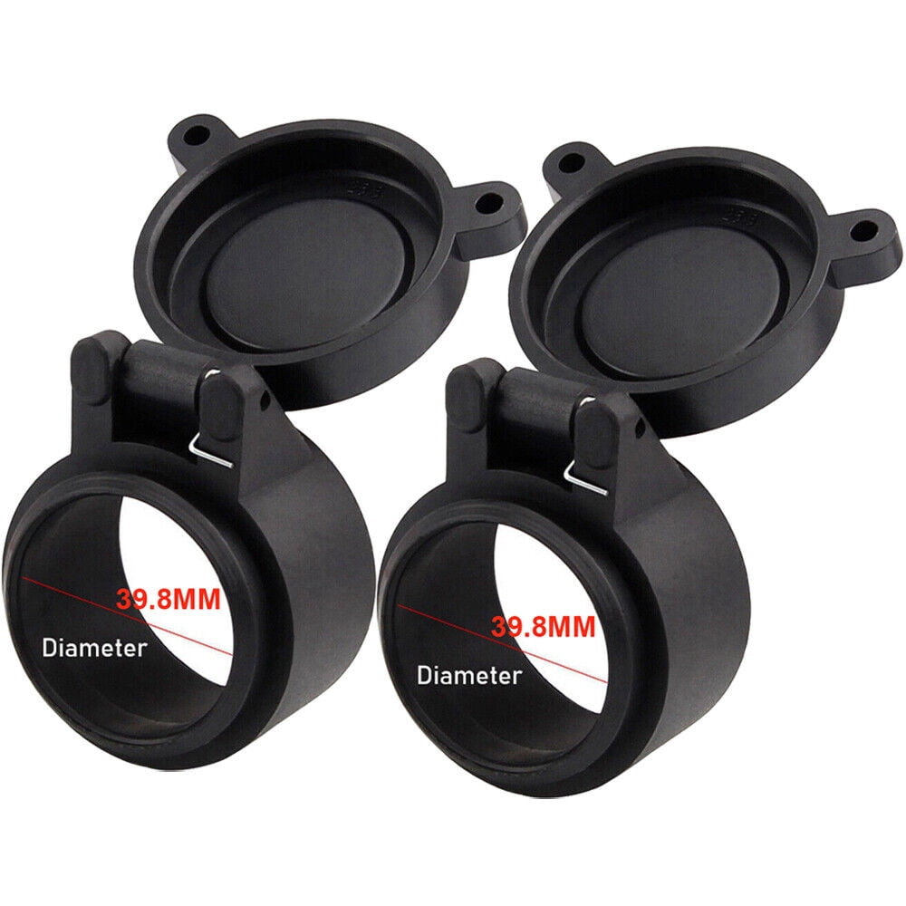 2Pcs Flip Up Scope Covers Rifle Scope Protect Objective Cap Lens Cover ...