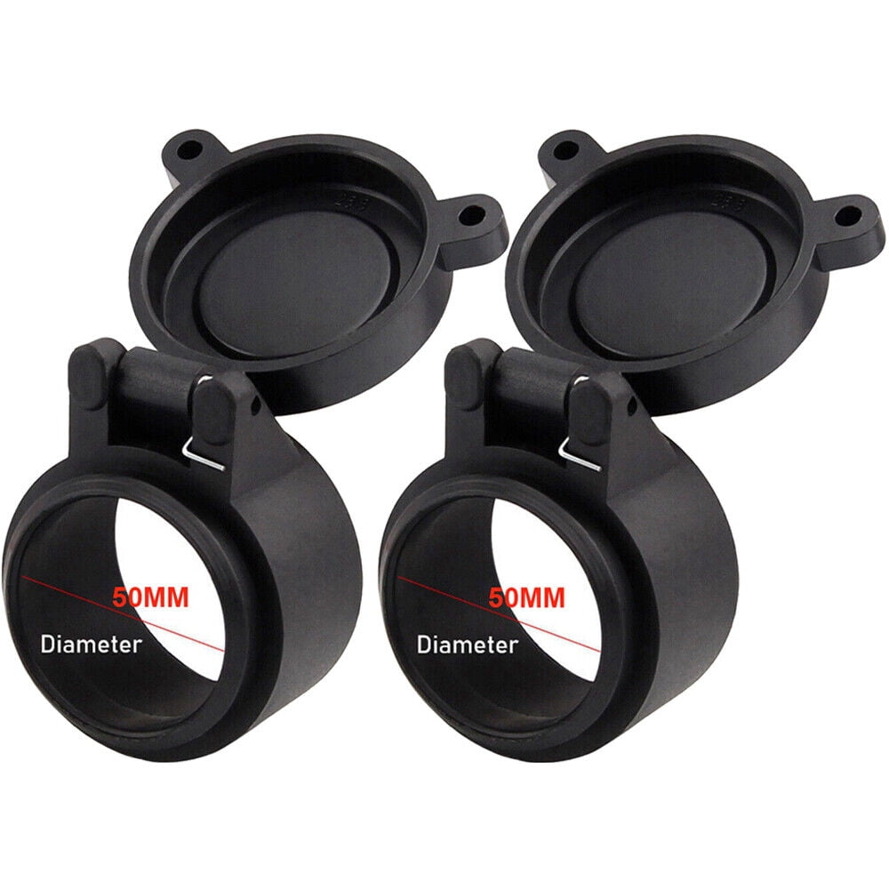 2Pcs Flip Up Scope Covers Rifle Scope Protect Objective Cap Lens Cover ...