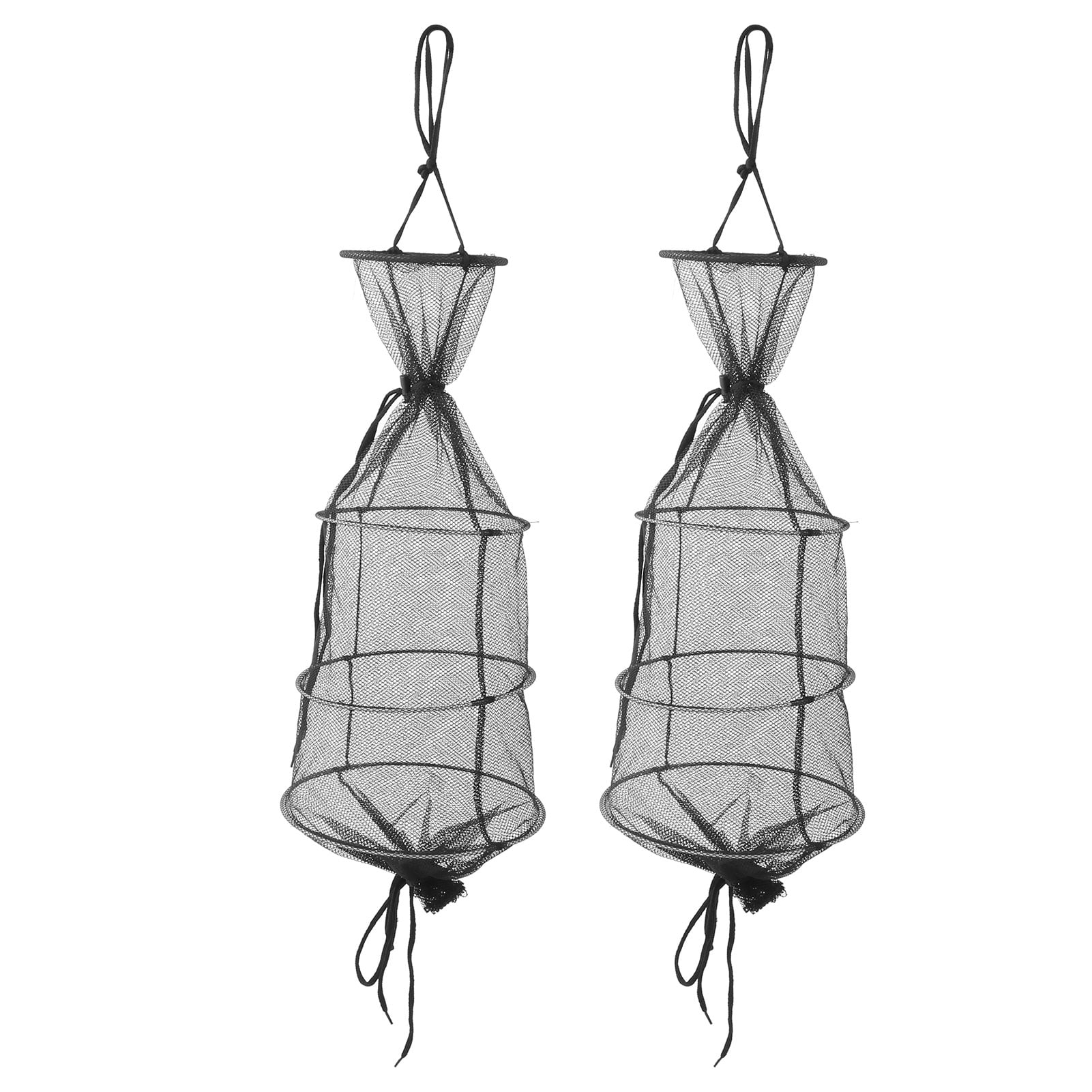 2Pcs Floating Fishing Basket Foldable Mesh Hole Fish Shrimp Cage to ...