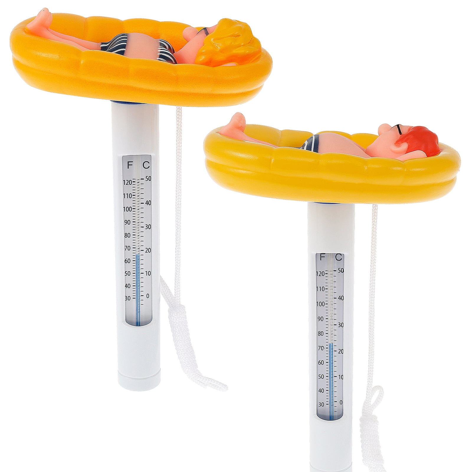 2Pcs Floating Pool Thermometer Shatterproof Floating Water Thermometer ...
