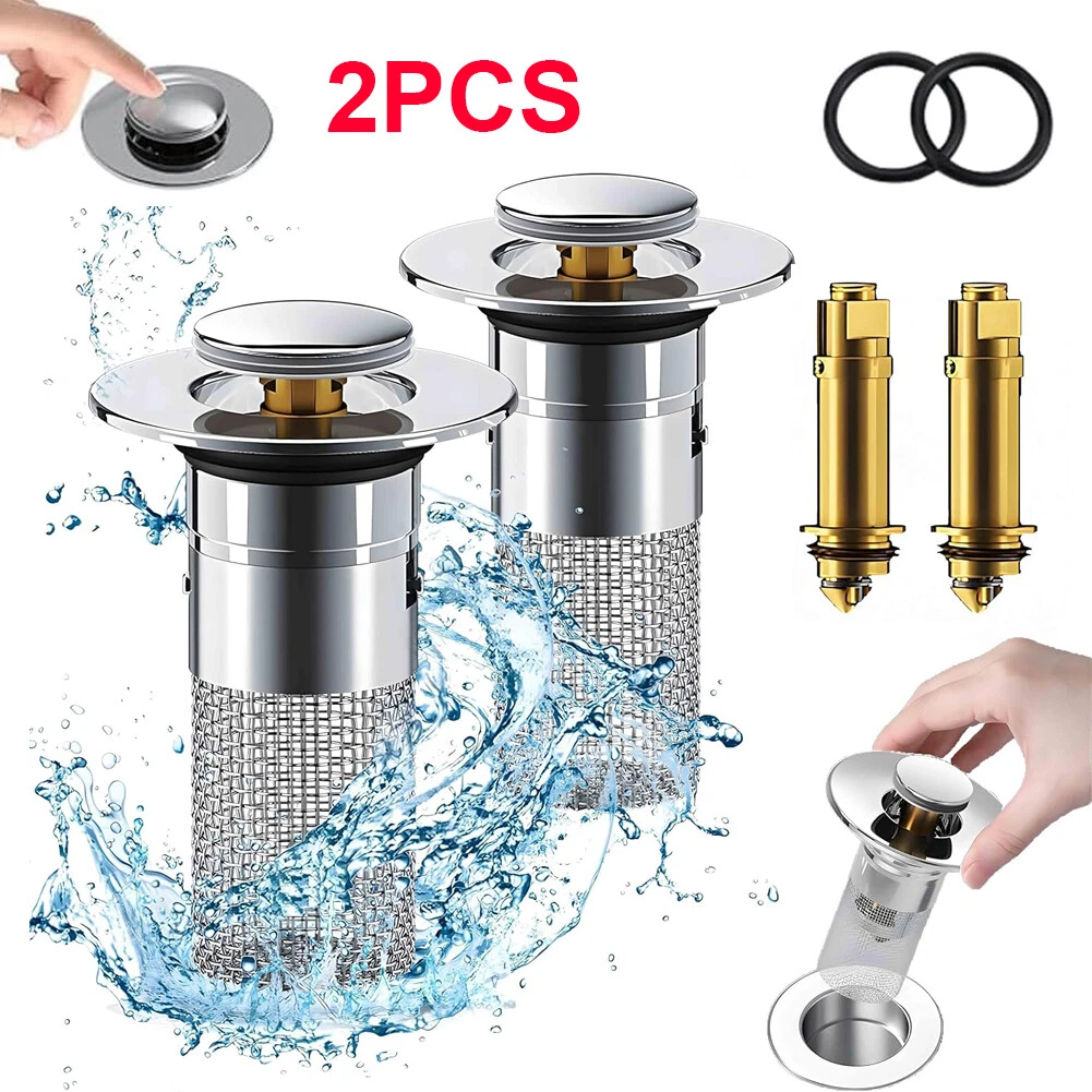 2Pcs Floor Drain Filter Hair Catcher Shower Sink Mesh Basket Strainer ...