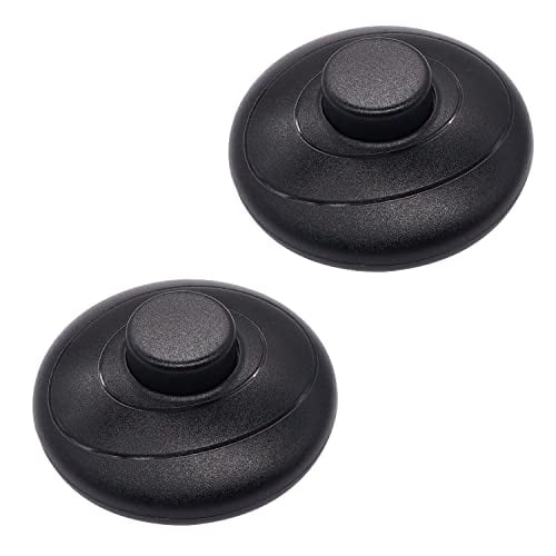 2Pcs Floor Foot Switch Round Inline Foot Pedal Lamp Switch AC 100-250V ...
