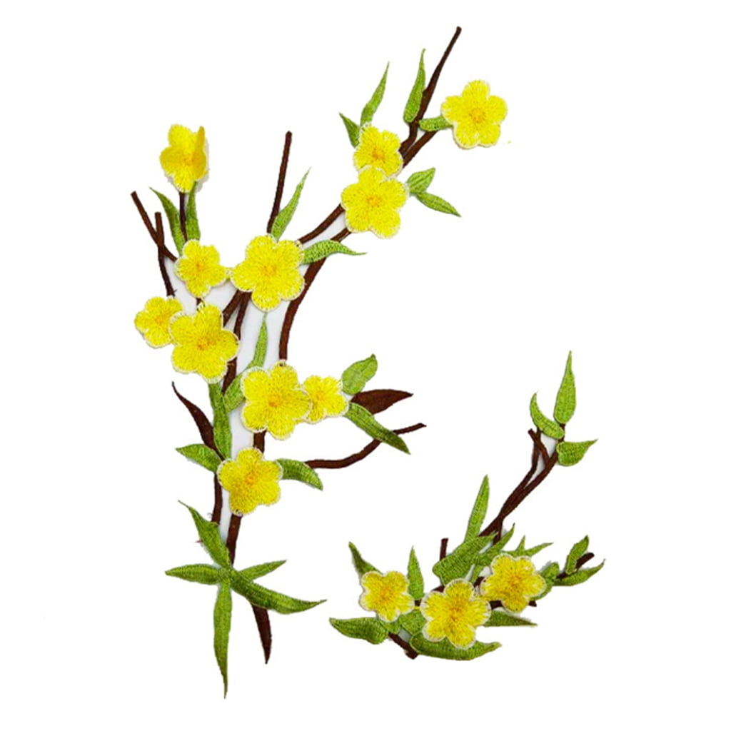 2Pcs Flower Embroidered Patches Sew on Embroidery Applique Flower ...