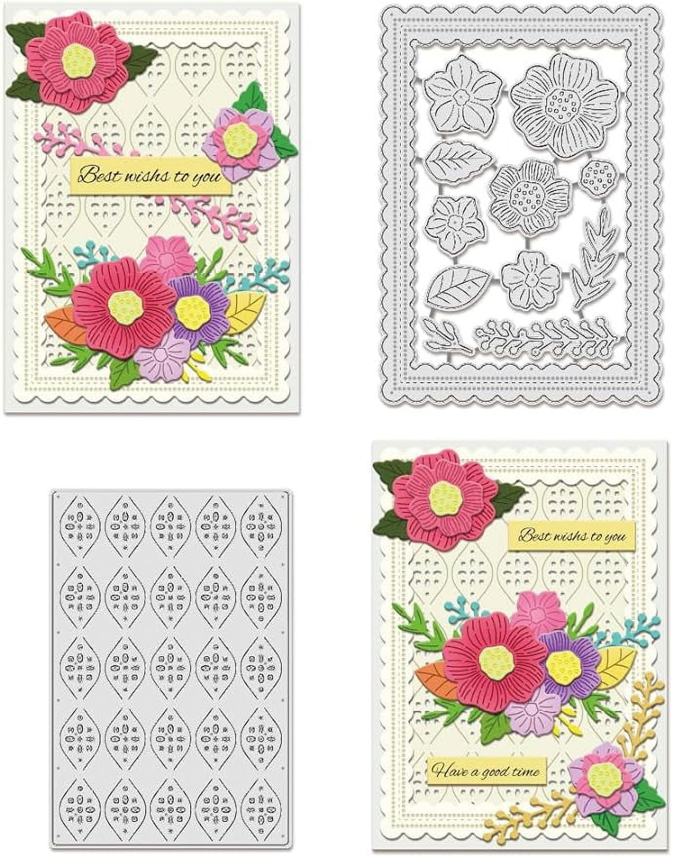 2Pcs Flowers Cutting Dies Lace Border Background Die Cuts DIY Craft ...