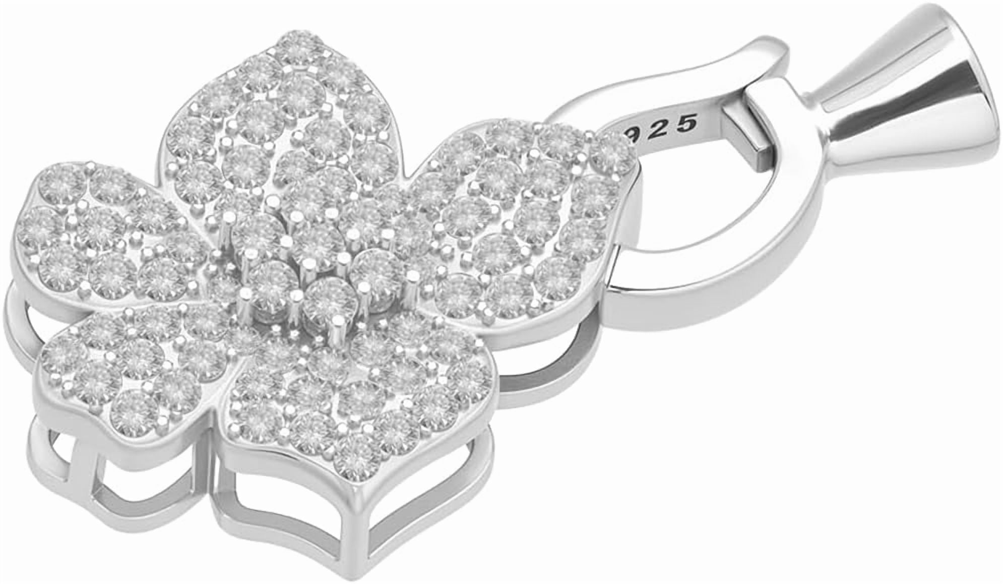 2Pcs Fold Over Clasps 925 Sterling Silver Flower Cubic Zirconia Fold ...
