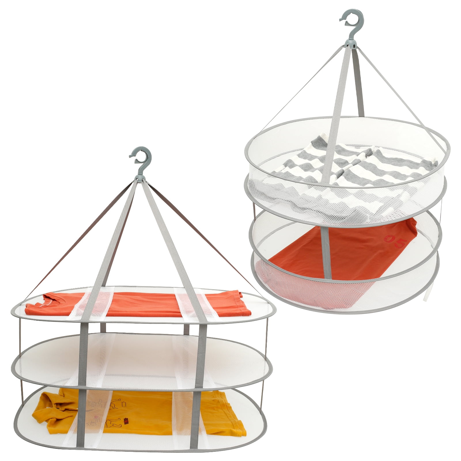 2Pcs Foldable Clothes Drying Mesh Large Hanging Laundry Drying Rack Lay ...