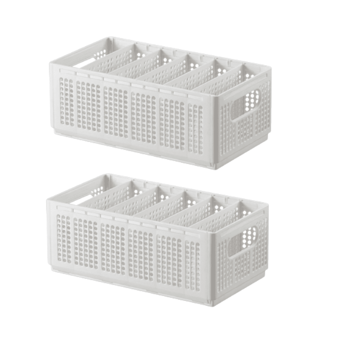 2Pcs Folding Closet Organizers,Stackable Plastic Storage Baskets ...