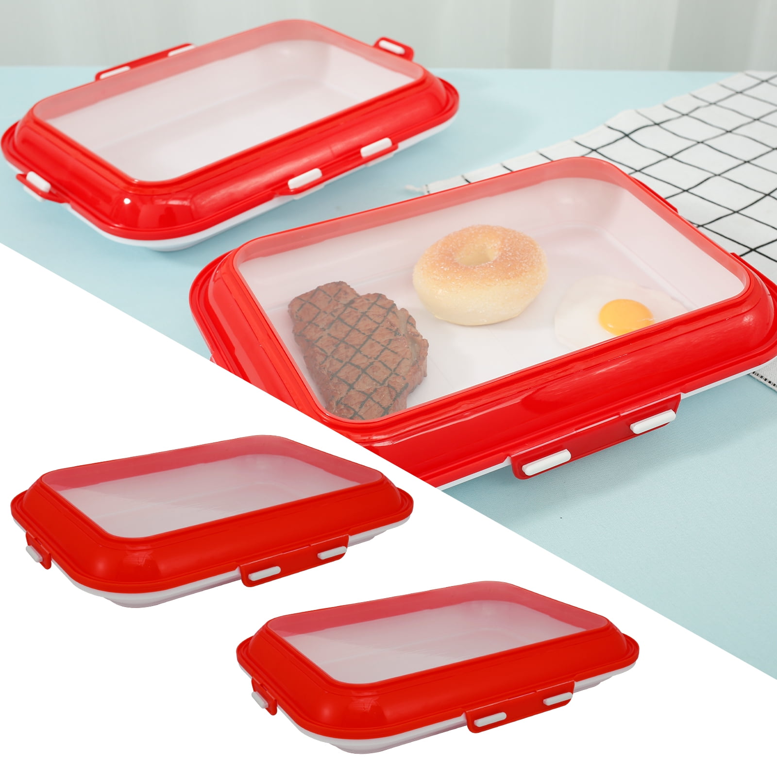 2Pcs Food Preservation Tray Portable Vacuum Food Storage Container with ...