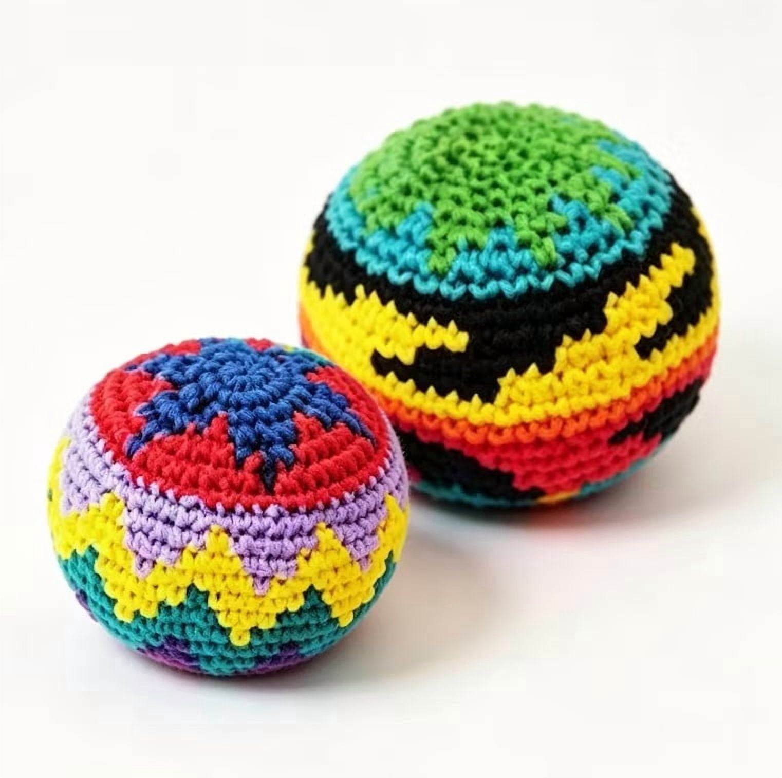 2Pcs Footbag, Juggling Balls for Beginners, Crochet Kick Ball Assorted ...