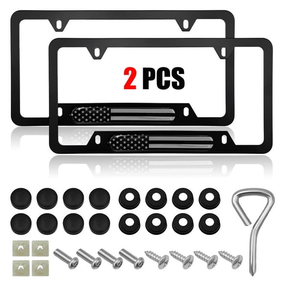 2Pcs For Car Accessory American Flag US Flag License Plate Frames w ...