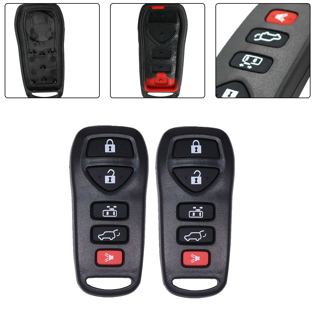 2Pcs For Nissan Quest 2005 2006 2007 2008 2009 5 Buttons Remote Key ...