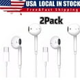 2Pcs For iPhone 16 15 Pro Max iPad Pro Wired USB Type-C Stereo Earbuds ...