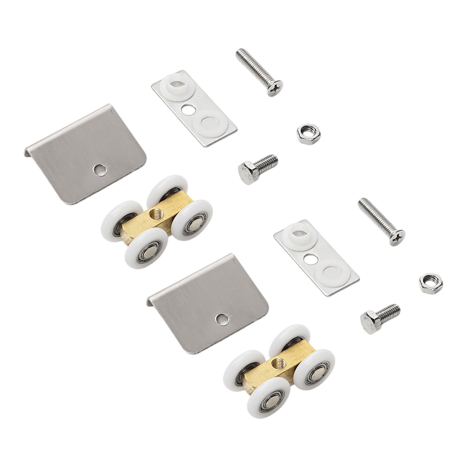 2Pcs Four Wheel Pulley Roller Stainless Steel Shower Door Rollers ...