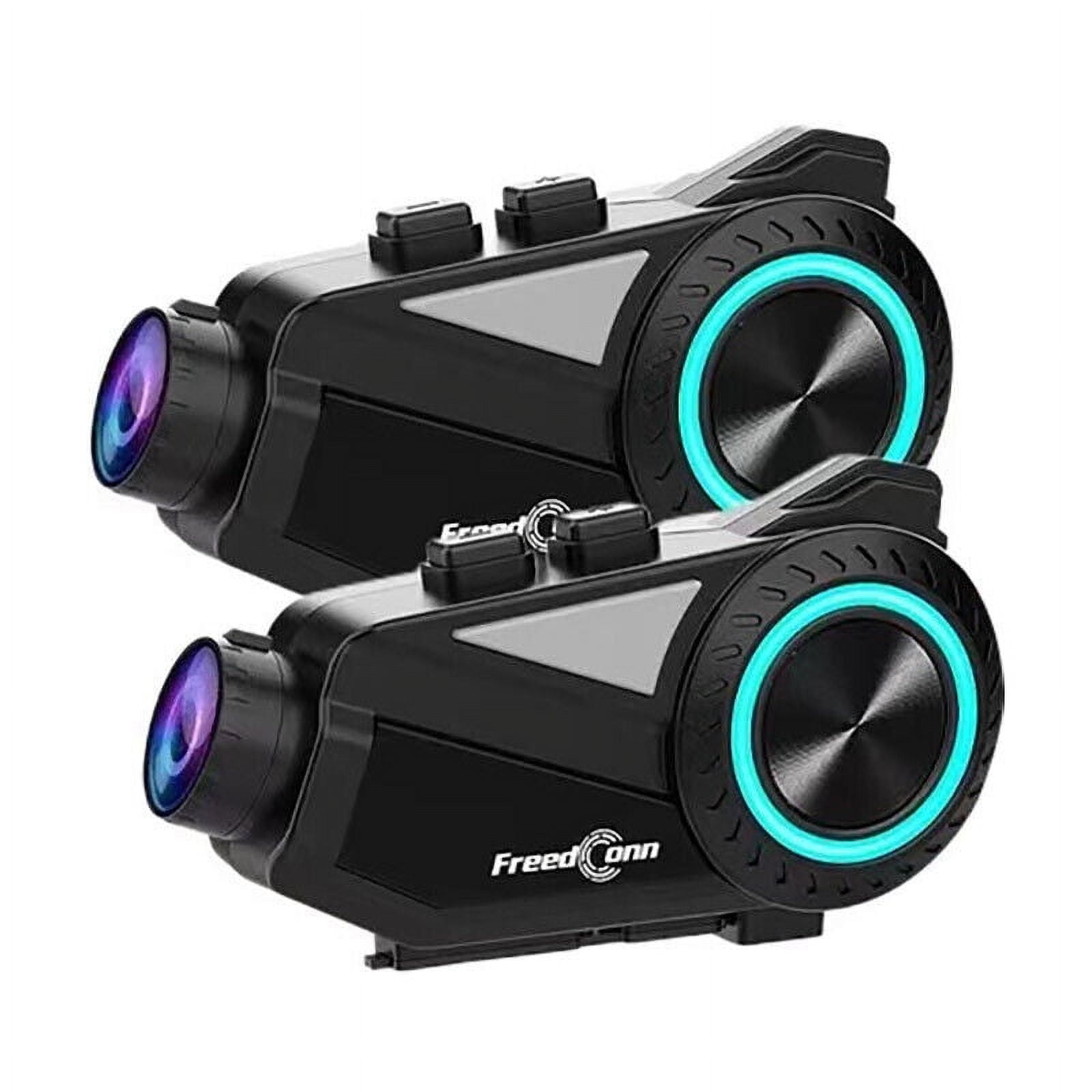 2Pcs Freedconn R3 Bluetooth Motorcycle Intercom Headset with 2K Camera ...