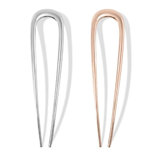 2Pcs French Hair Pins for Thick Hair, Metal French Twis Hair Pins for ...