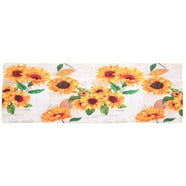 No. 918 Sunny Sunflower Print Semi-Sheer Rod Pocket Kitchen Curtains ...