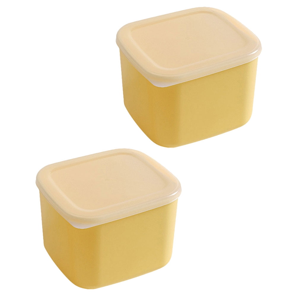 2Pcs Fridge Cheese Boxes Kitchen Butter Containers Lidded Cheese Cases ...