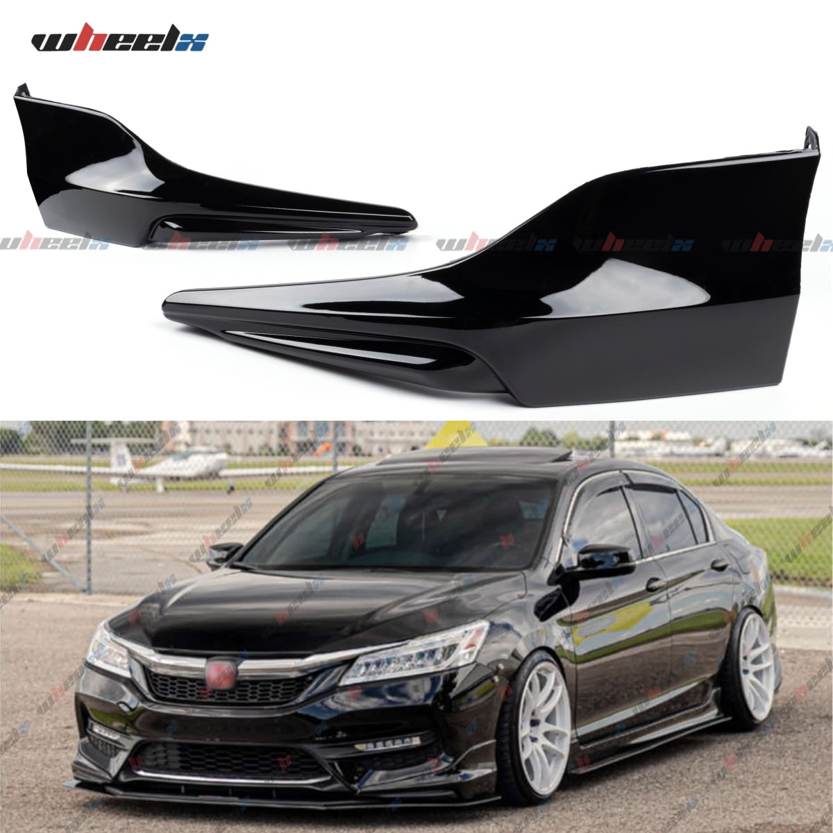 2Pcs Front Bumper Lip Splitter Compatible with 2016-2017 Honda Accord ...