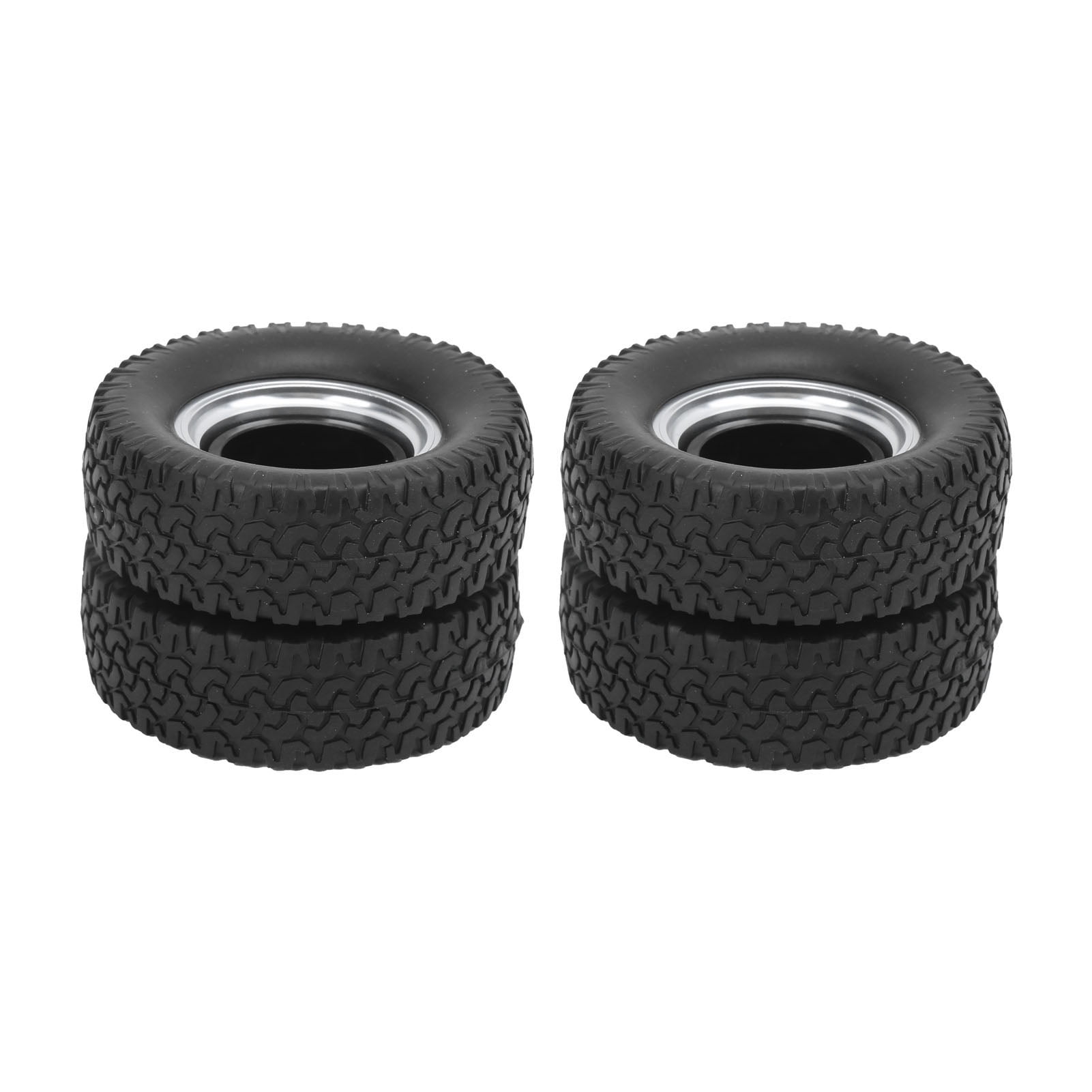 2Pcs Front/Rear Rubber Low Loader Wheels Tyre with CNC Aluminum Rims ...